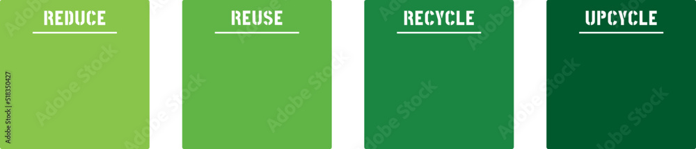 Reduce Reuse Recycle Upcycle infographic or planner template for ...