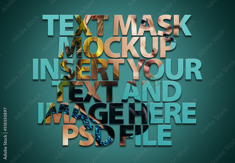 Text Masking Portrait Photo Effect Mockup Stock Template Adobe Stock