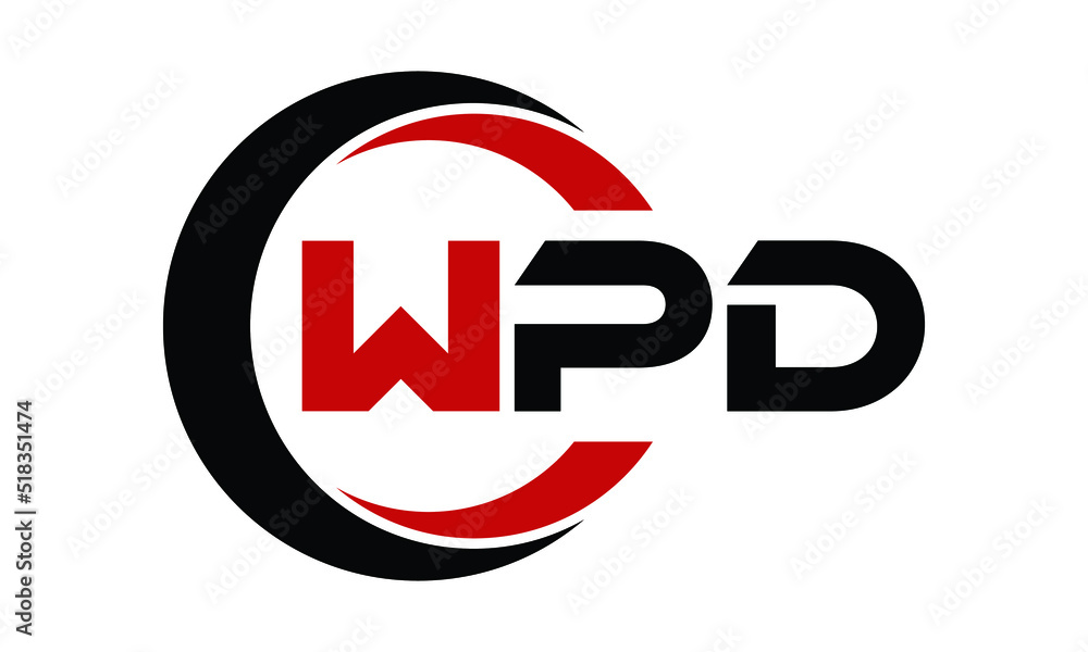 WPD swoosh three letter logo design vector template | monogram logo ...