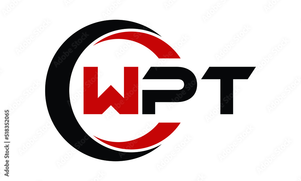 WPT swoosh three letter logo design vector template | monogram logo ...