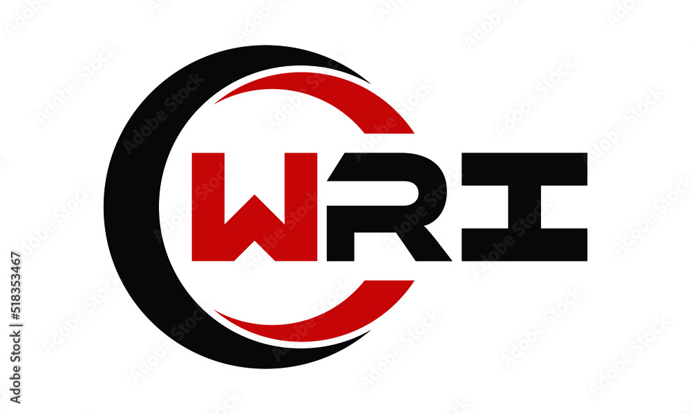 Vetor de WRI swoosh three letter logo design vector template | monogram ...