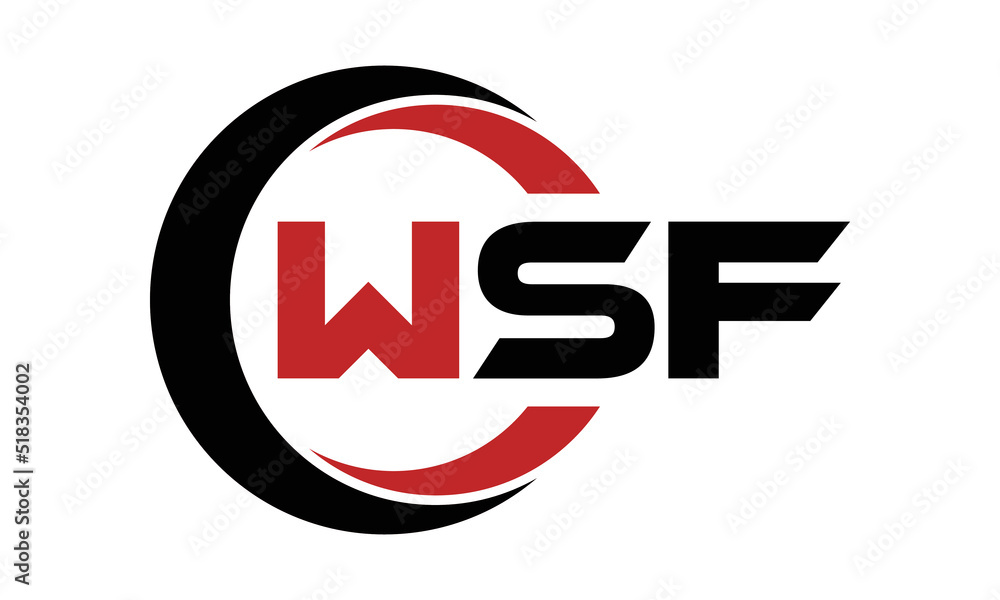 WSF swoosh three letter logo design vector template | monogram logo ...