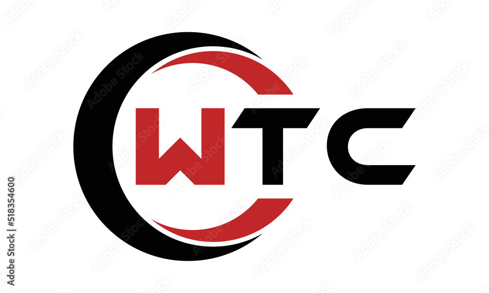 WTC swoosh three letter logo design vector template | monogram logo ...