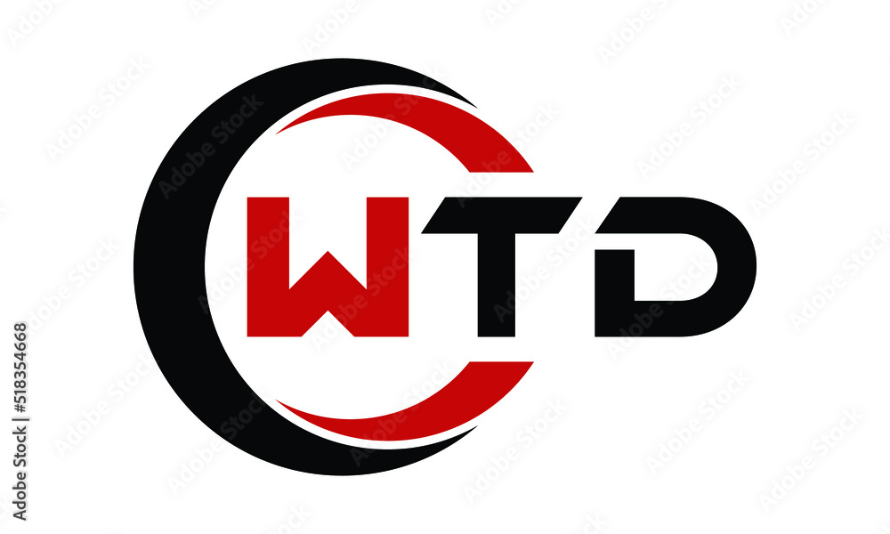 WTD swoosh three letter logo design vector template | monogram logo ...