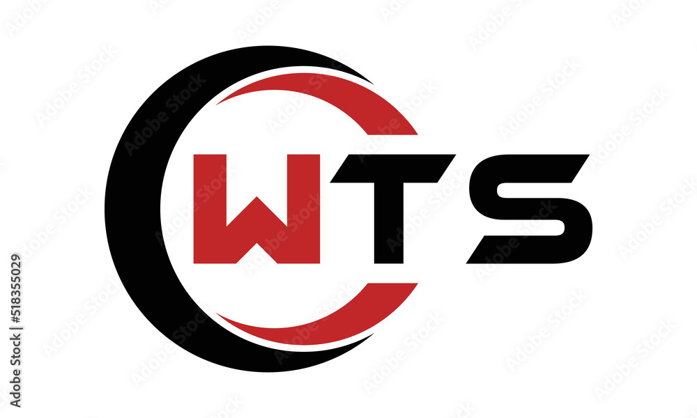 WTS swoosh three letter logo design vector template | monogram logo ...