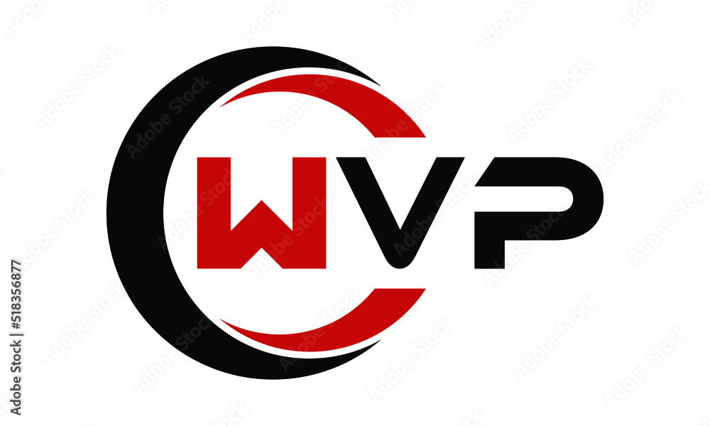 WVP swoosh three letter logo design vector template | monogram logo ...