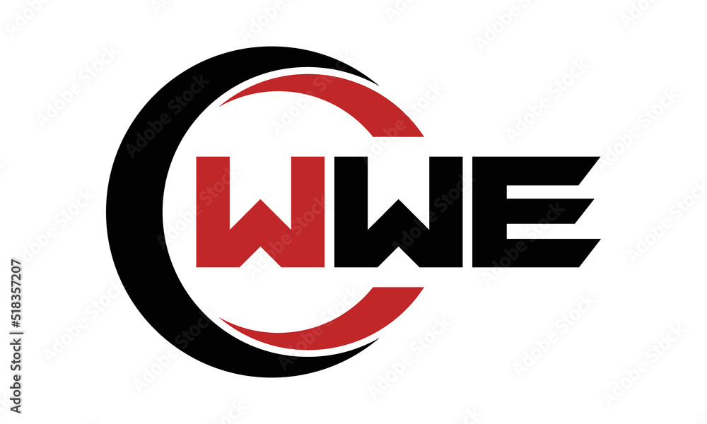 WWE swoosh three letter logo design vector template | monogram logo ...