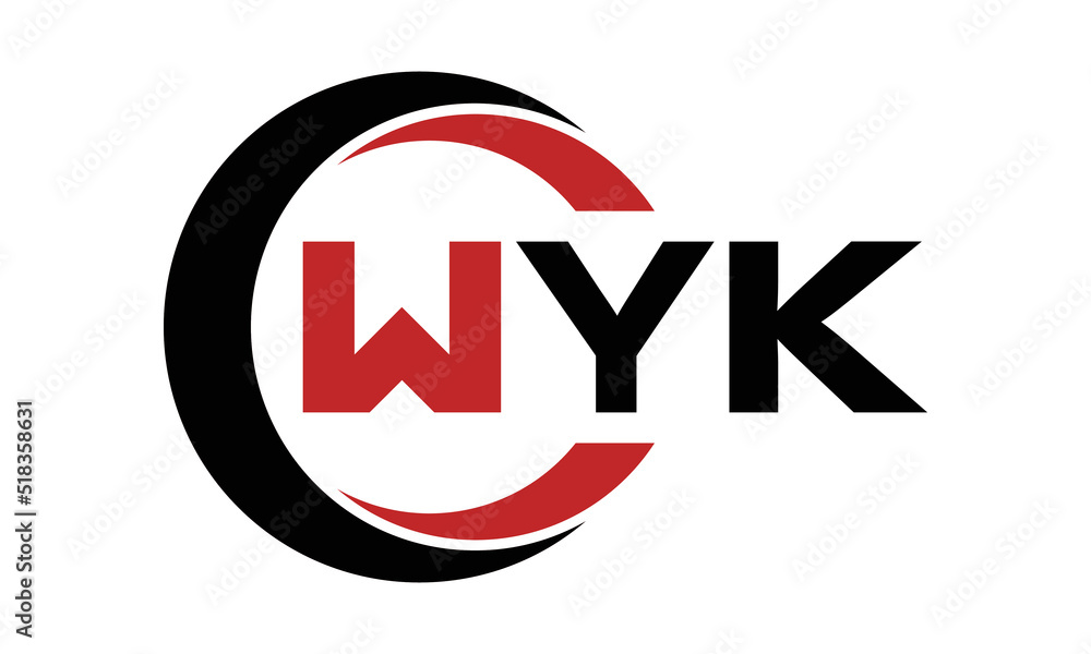 WYK swoosh three letter logo design vector template | monogram logo ...
