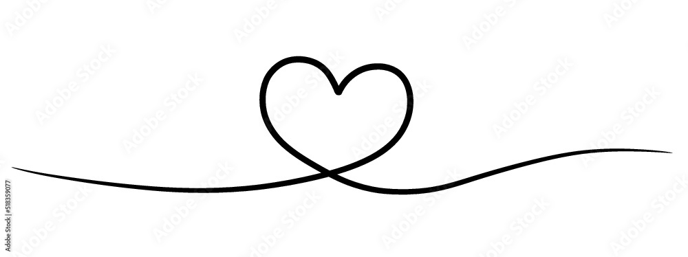 Single line Heart. Abstract love symbol. Stock Vector | Adobe Stock