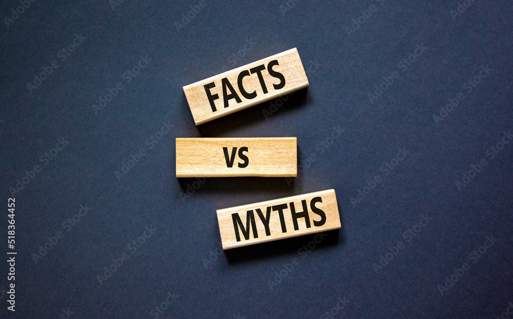 Facts vs myths symbol. Concept words Facts vs myths on wooden blocks on ...