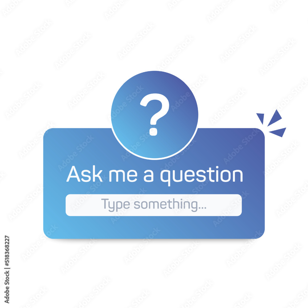 Ask me question social media sticker design for mobile, graphic and ...