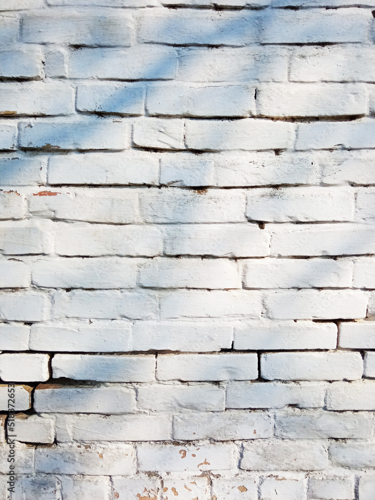 Bright white brick wall background with copyspace Stock Photo | Adobe Stock