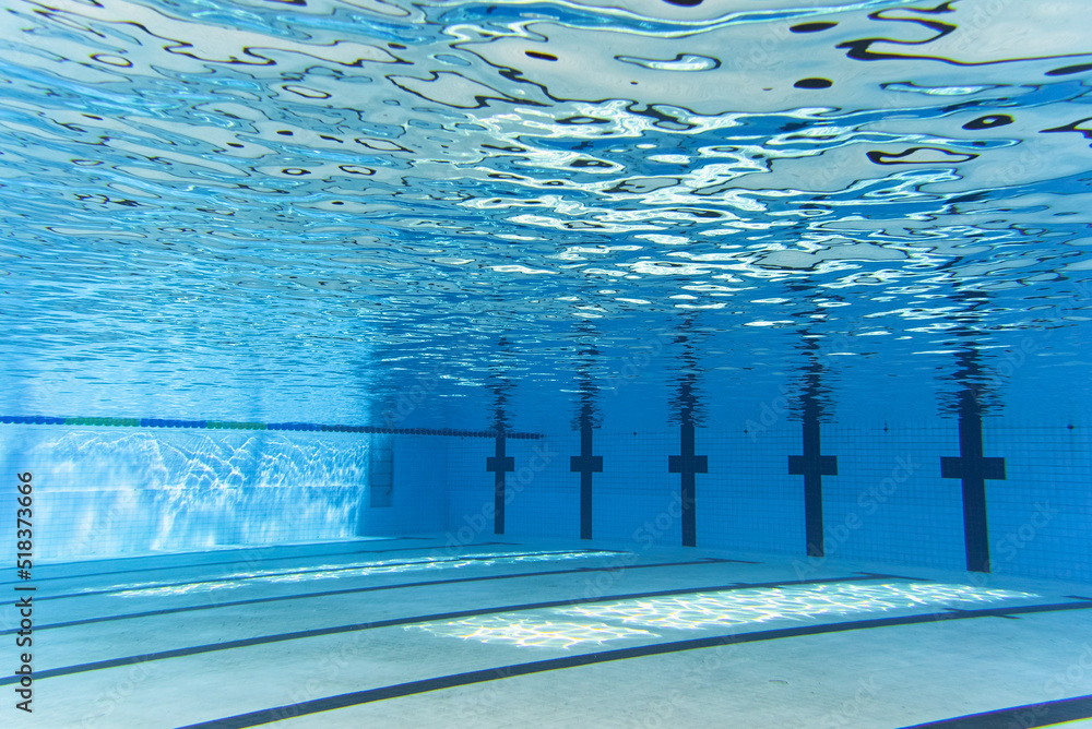 underwater view of empty swimming pool Stock Photo | Adobe Stock