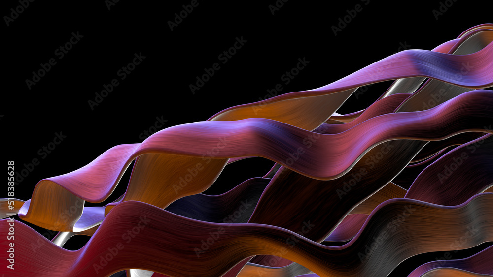 Wavy bands and black background. Stock Photo | Adobe Stock