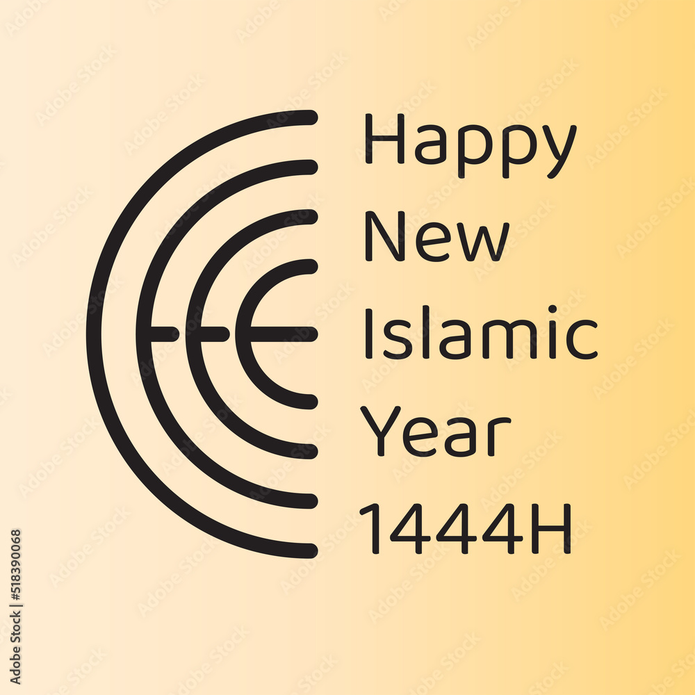 vector illustration happy new Hijri year 1444 . Happy Islamic New Year ...