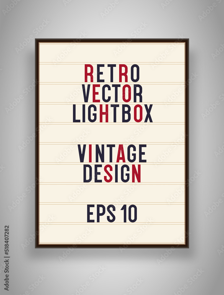 Retro poster vector lightbox, vintage billboard, poster, banner or ...