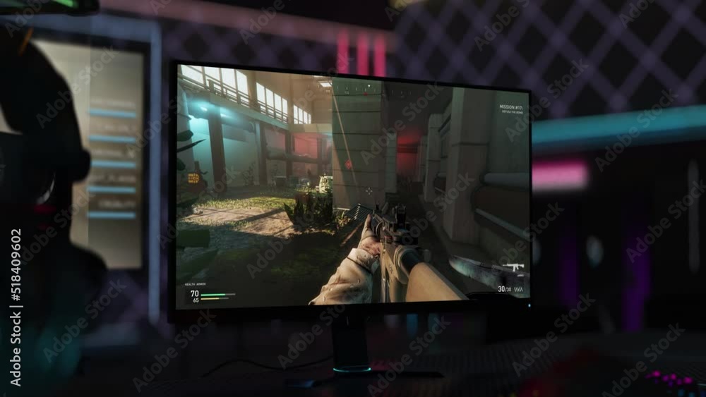 Completing a difficult mission set in a factory in a fps computer game ...