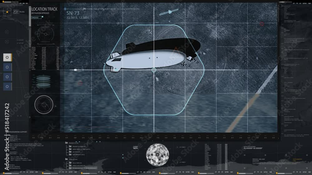 Satellite Surveillance Ui Control Panel System Focused On Aircraft ...