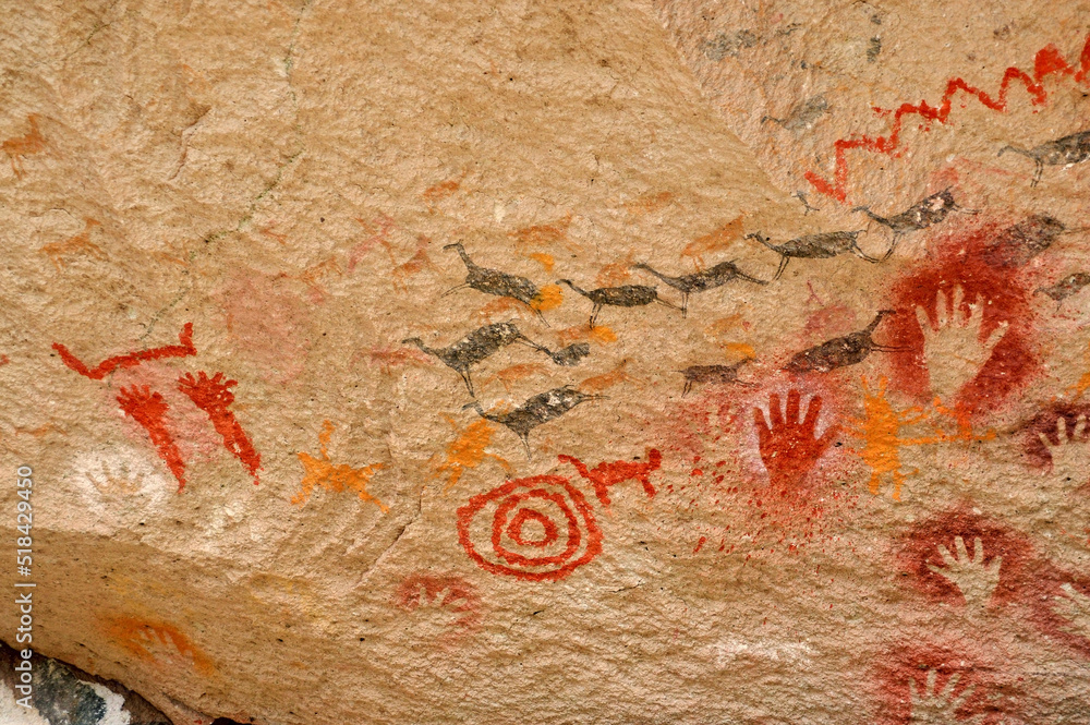 Fototapeta Cueva de las Manos, Argentina. Arte Rupestre Argentina ...
