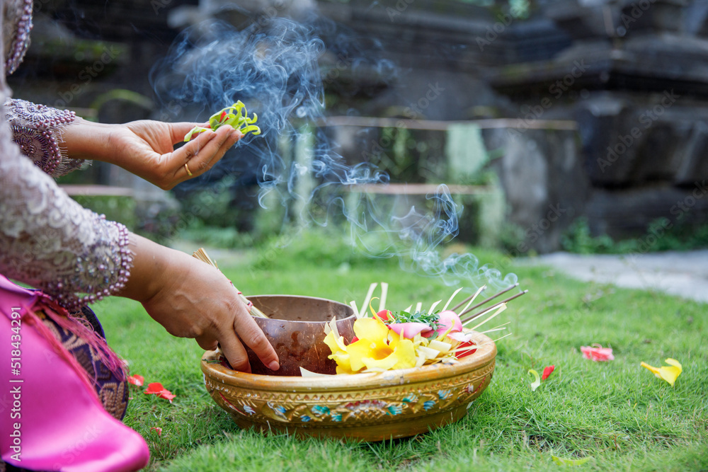 Balinese traditional ceremonial offerings Stock Photo | Adobe Stock