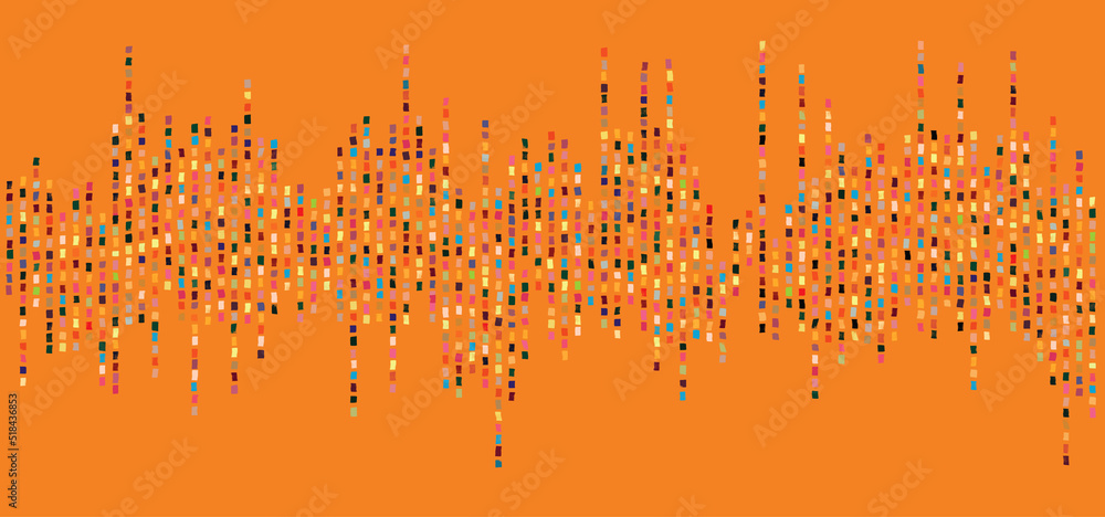 Grunge Sound Wave Pattern on Orange Stock Photo | Adobe Stock