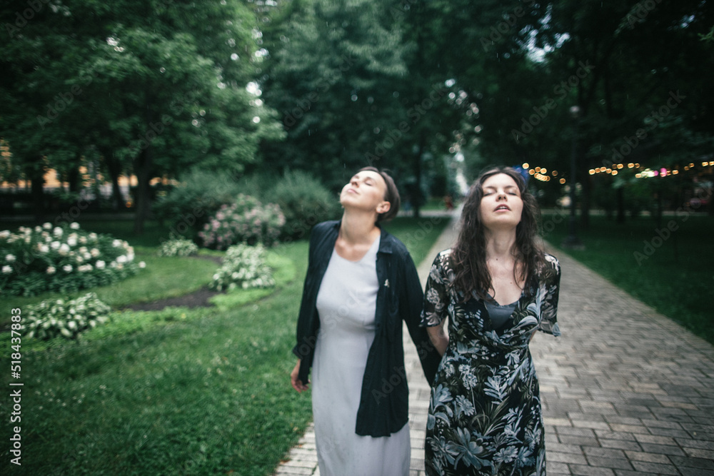 story of a real day of a couple two young women living together Stock ...