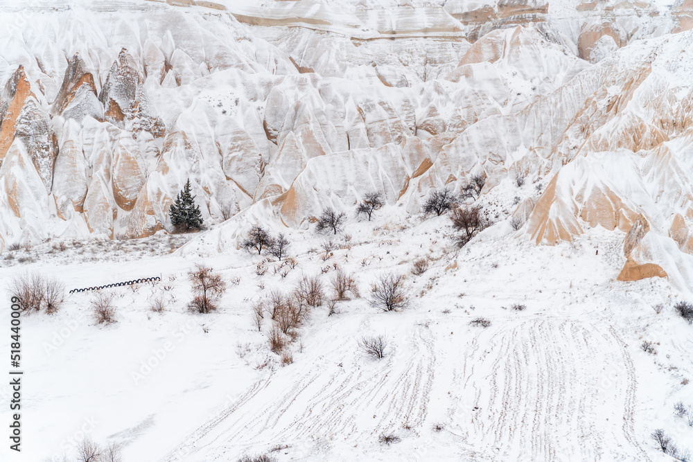 Badlands snow background Stock Photo | Adobe Stock