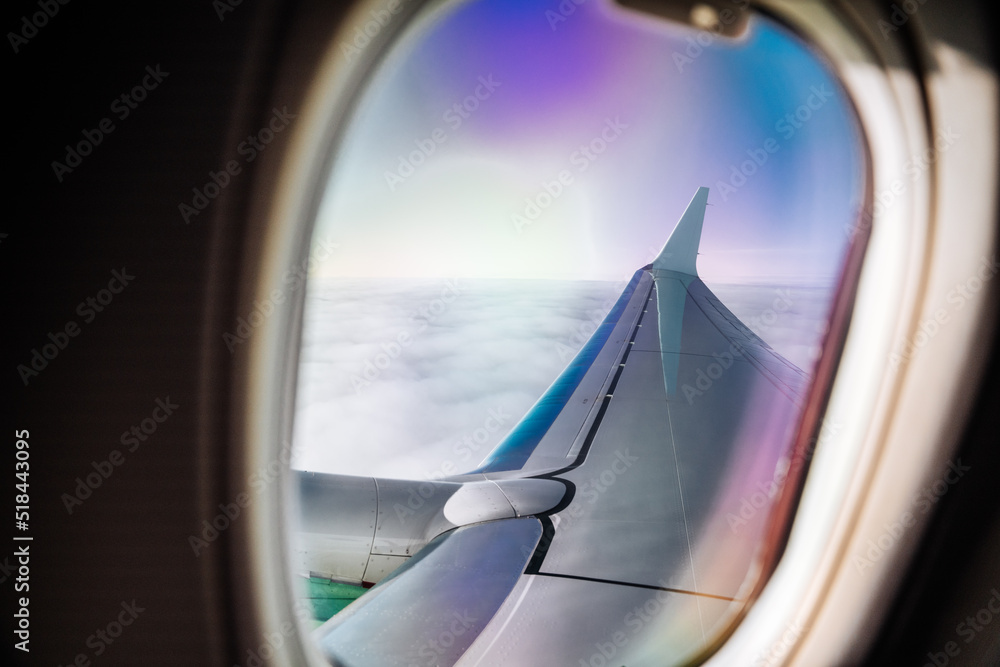 coloful airplane window Stock Photo | Adobe Stock