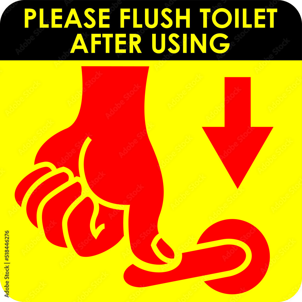 vector illustration toilet signed please flush toilet after using Stock ...