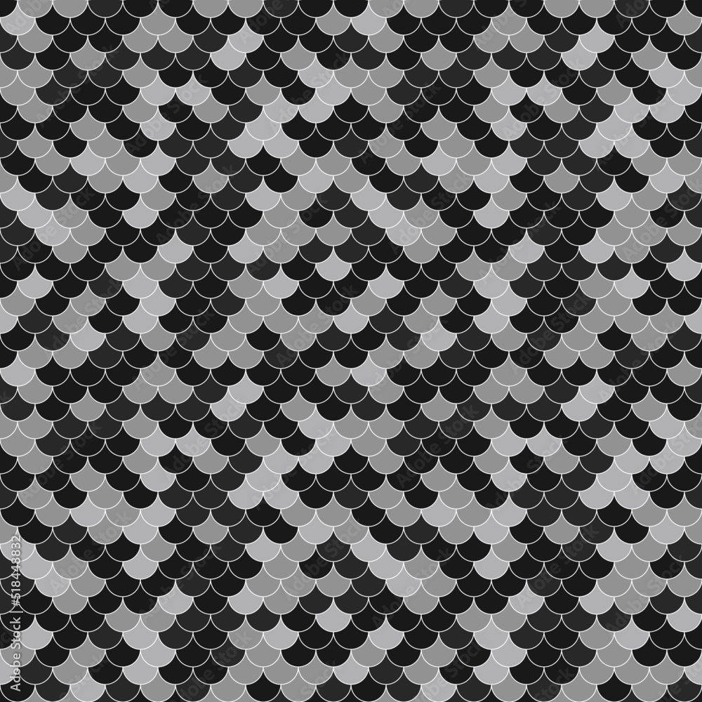 Monochrome mermaid scales seamless pattern. Snake skin. Fish skin ...