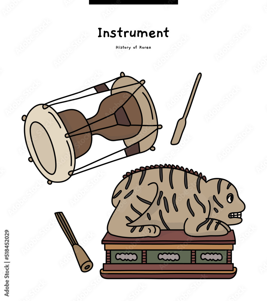 Vetor de This illustration is 'Janggu' and 'Yu' which are traditional ...