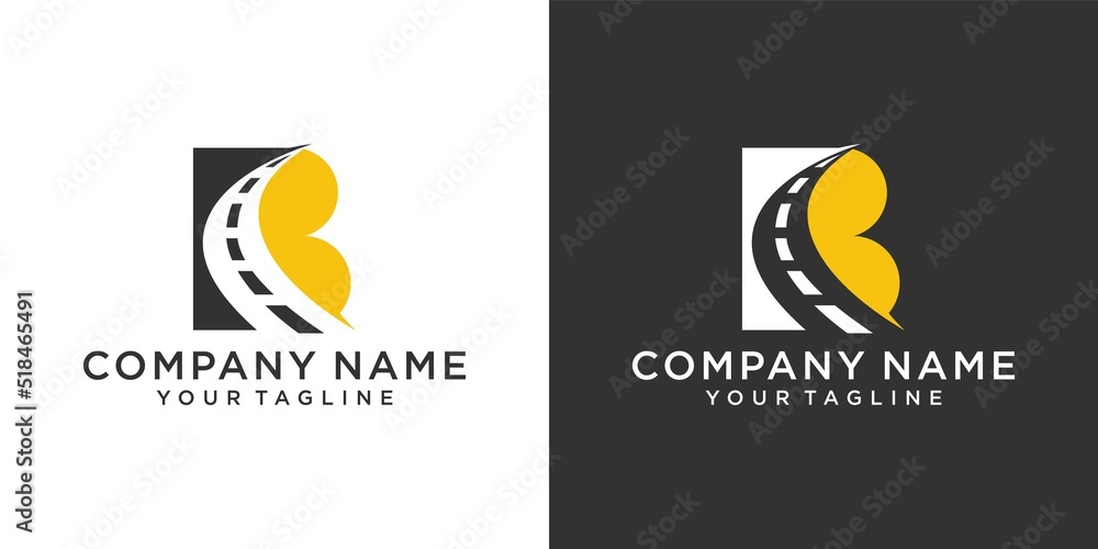 Initial letter B with street vector logo design. Stock Vector | Adobe Stock