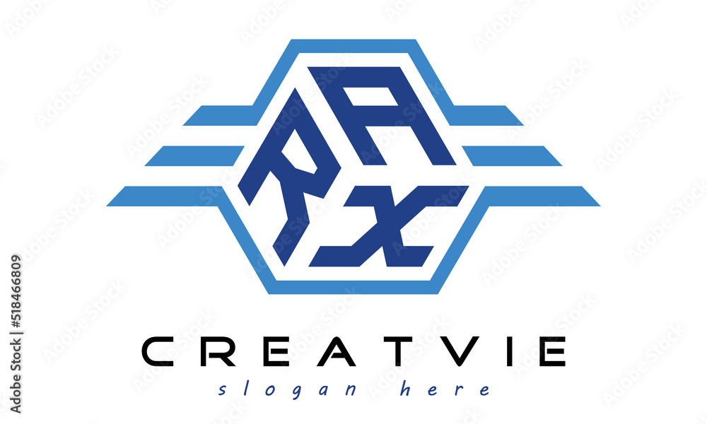 RAX three letter geometrical wings logo design vector template ...