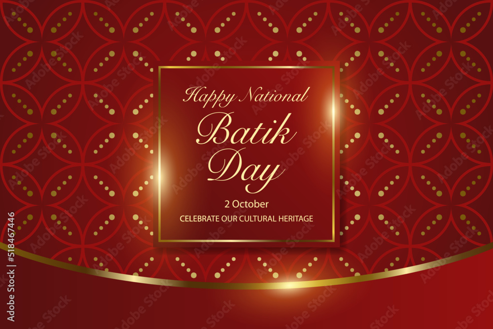 Indonesian Batik pattern for National Batik Day greetings card Stock ...