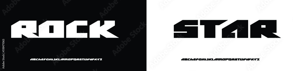 ROCK STAR Luxury Minimal Modern Tech Alphabet Letter Fonts. Typography ...