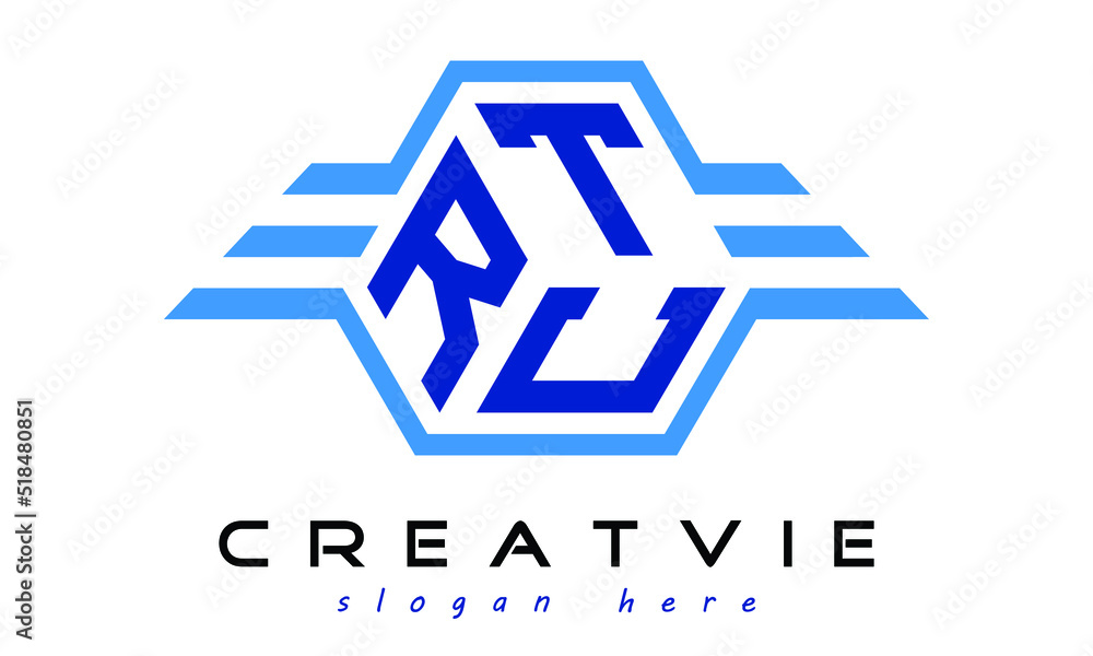 RTC three letter geometrical wings logo design vector template ...