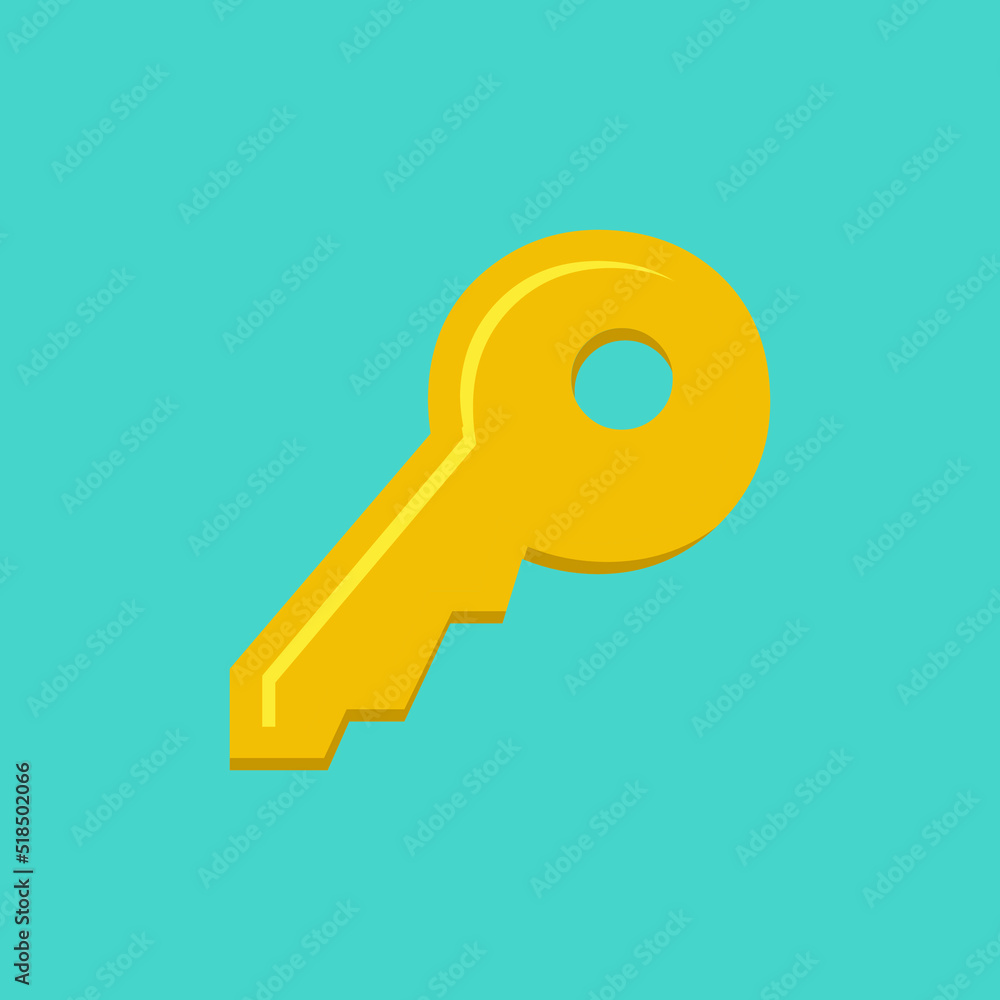 Key icon for graphic design project in yellow and blue color Stock ...