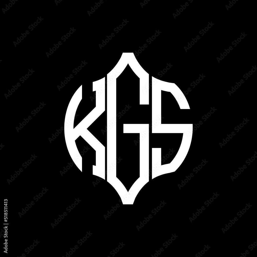 KGS letter logo. KGS best black background vector image. KGS Monogram ...