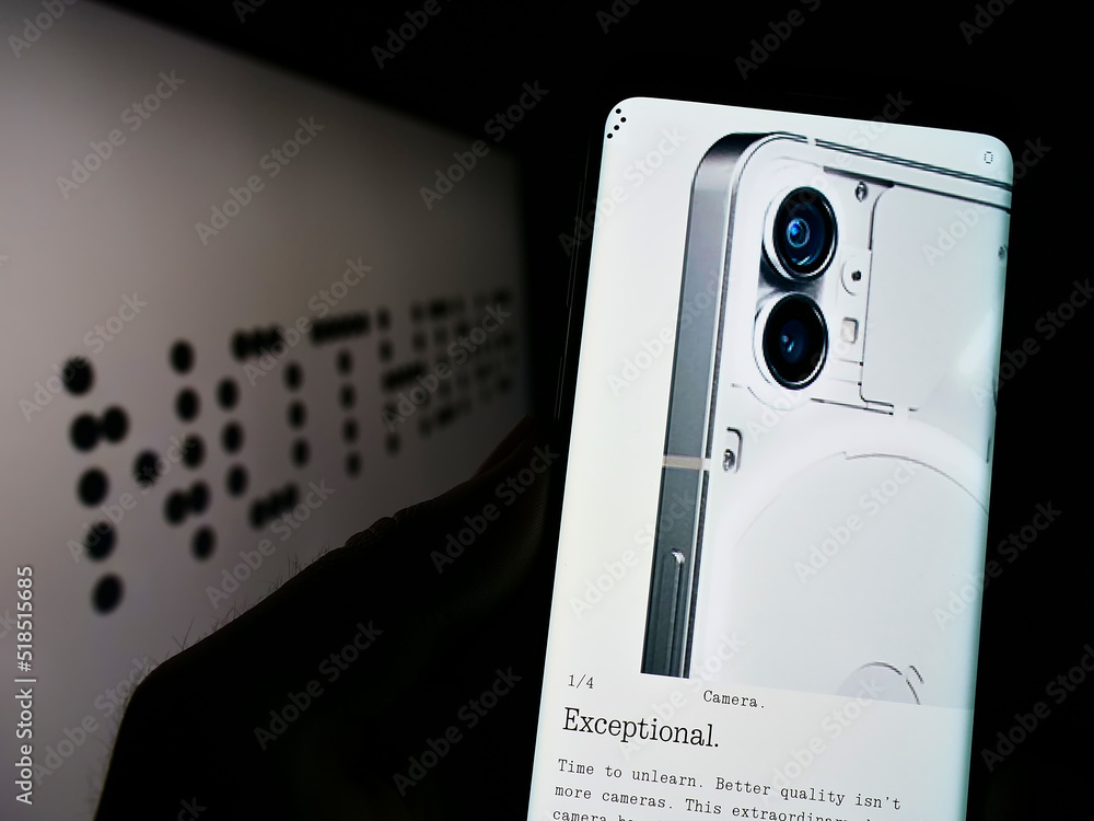 Stuttgart, Germany - 07-16-2022: Person holding smartphone with webpage ...