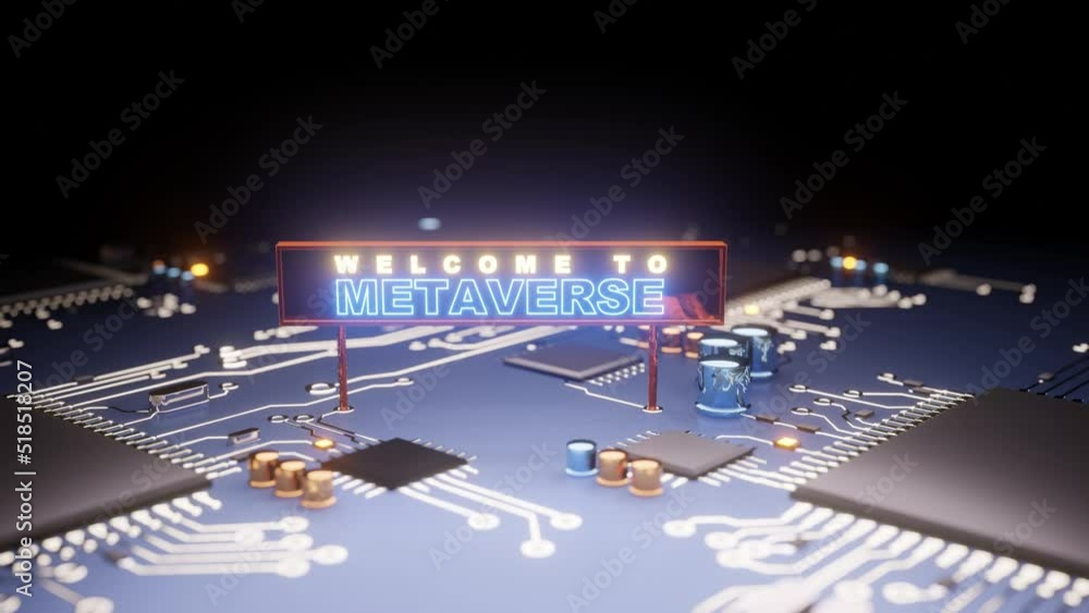 Video Stock Metaverse 3d animation. Welcome to metaverse text sign ...