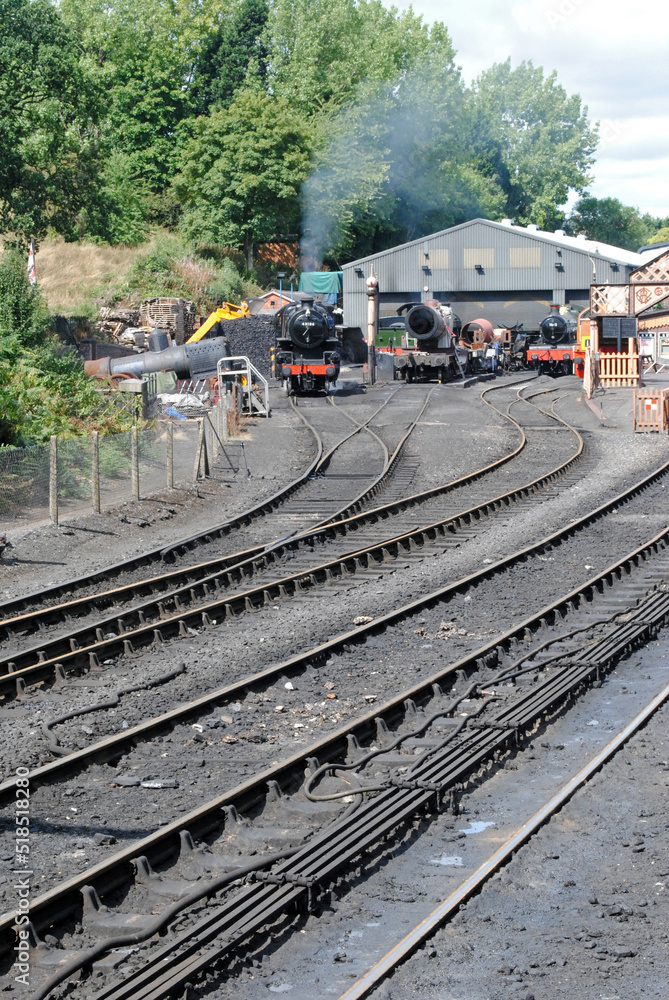 Steam Locomotive in Siding of Old Heritage Railway Stock Photo | Adobe ...
