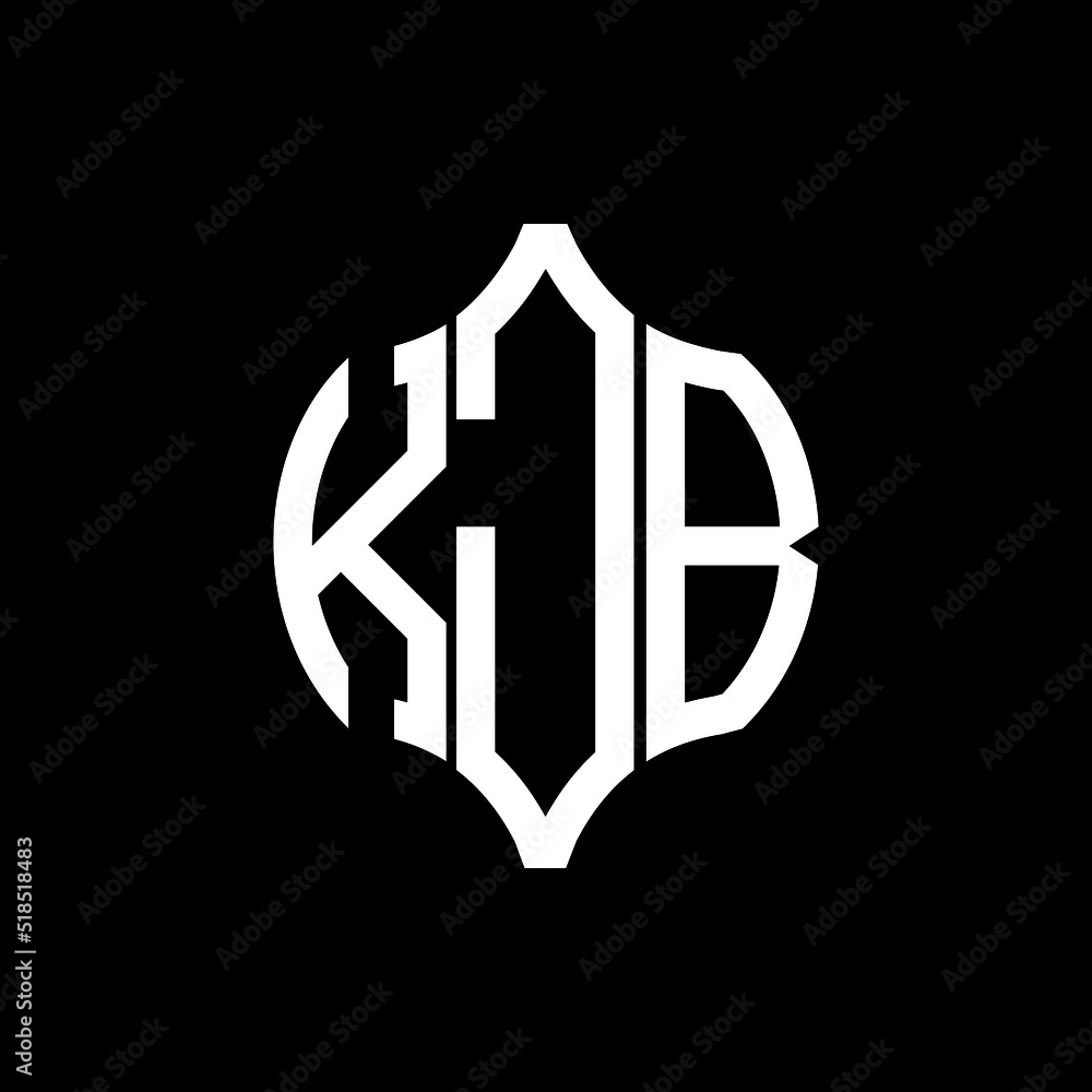KJB letter logo. KJB best black background vector image. KJB Monogram ...