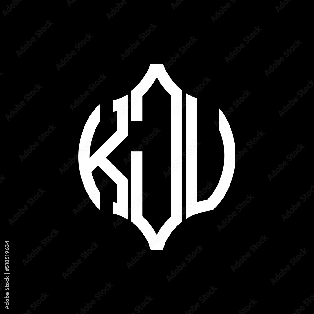 KJV letter logo. KJV best black background vector image. KJV Monogram ...