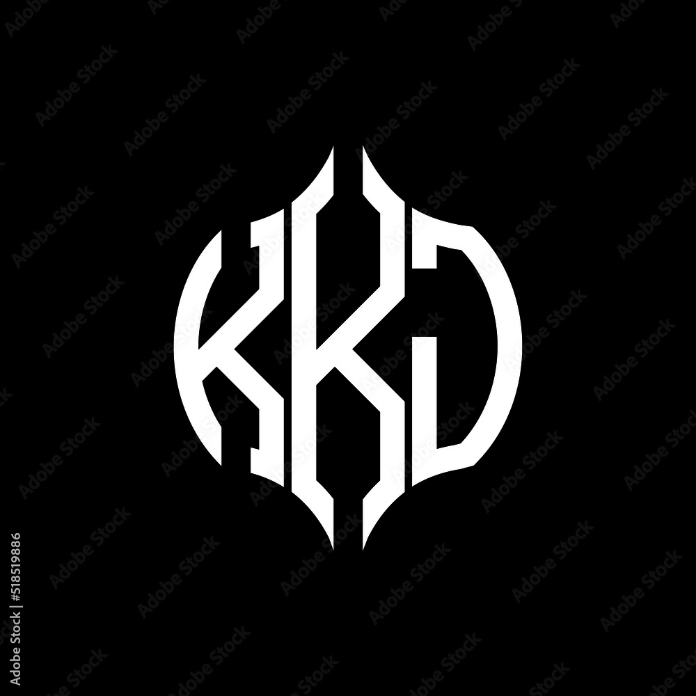 KKJ letter logo. KKJ best black background vector image. KKJ Monogram ...