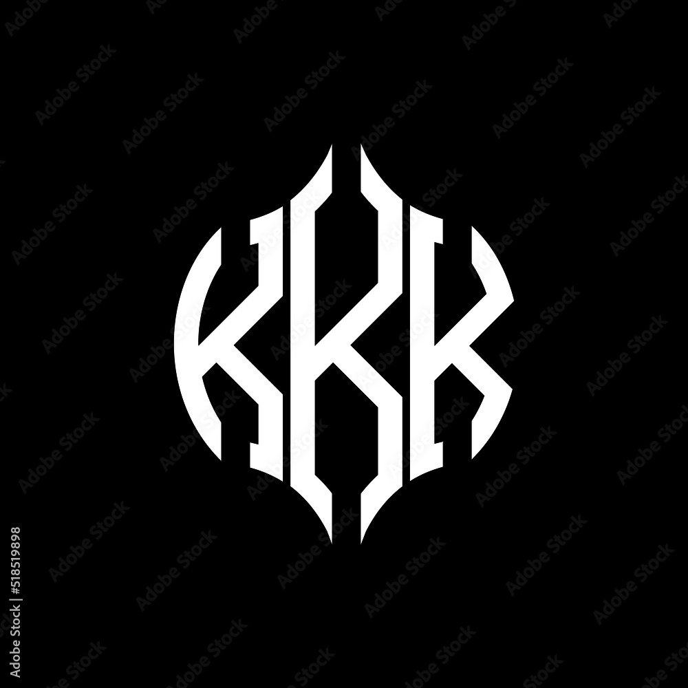 KKK letter logo. KKK best black background vector image. KKK Monogram ...