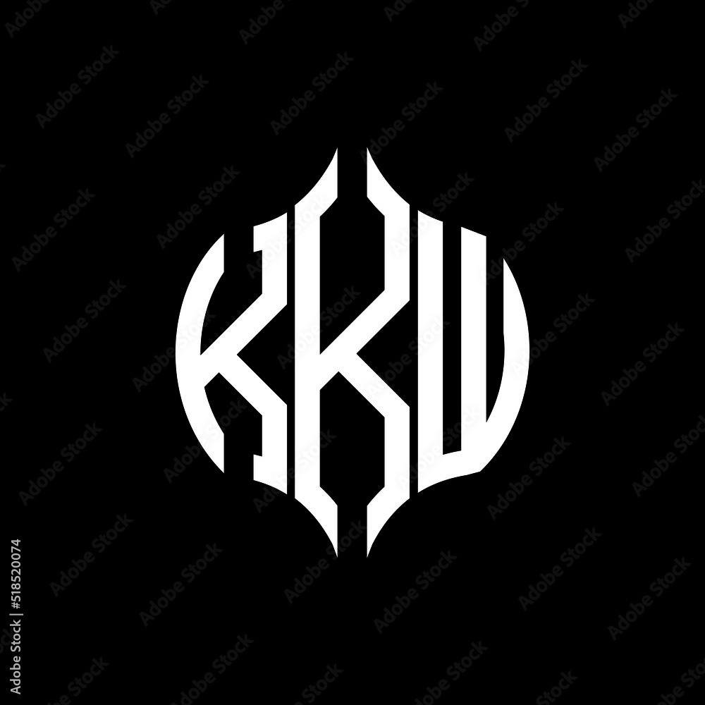 KKW letter logo. KKW best black background vector image. KKW Monogram ...