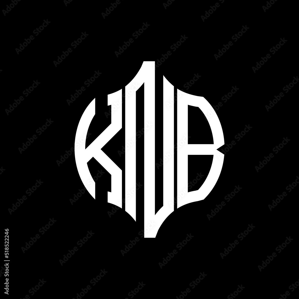 KNB letter logo. KNB best black background vector image. KNB Monogram ...