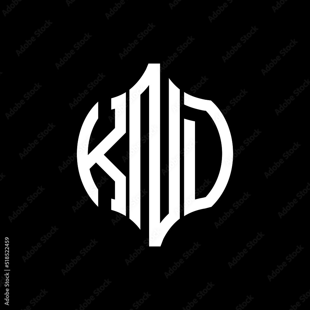 KND letter logo. KND best black background vector image. KND Monogram ...