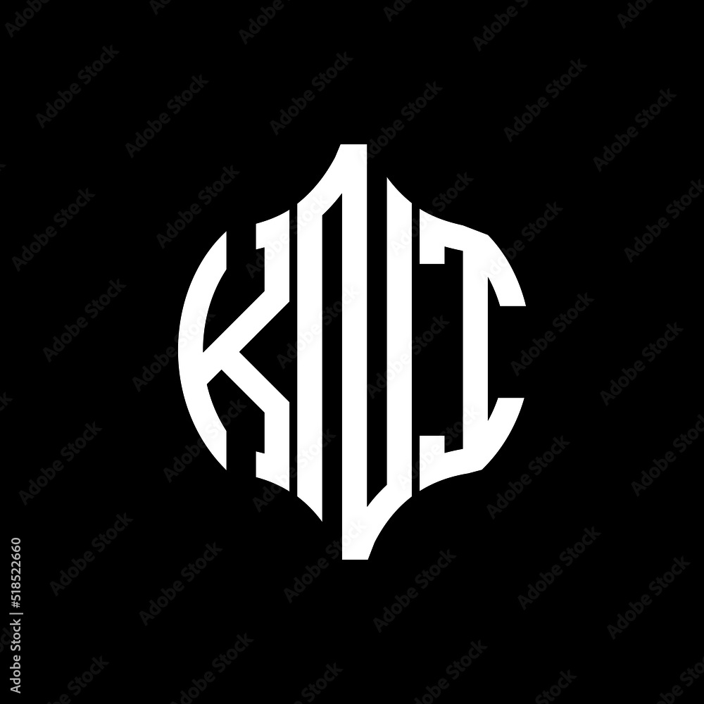 KNI letter logo. KNI best black background vector image. KNI Monogram ...