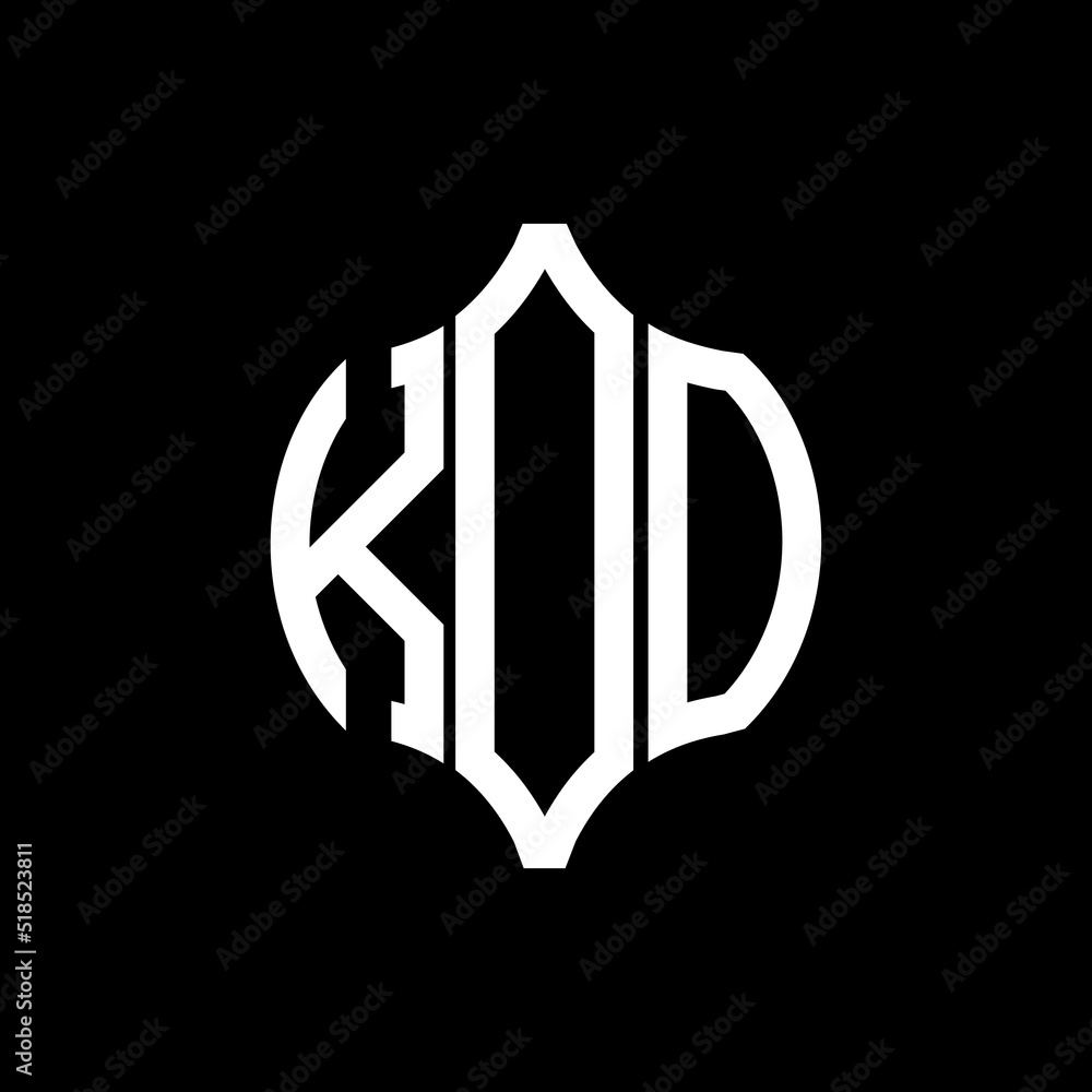 KOO letter logo. KOO best black background vector image. KOO Monogram ...